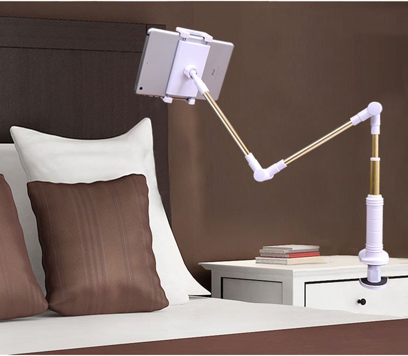 Adjustable Long Arm Phone & Tablet Holder – Bedside & Desk Mount ...
